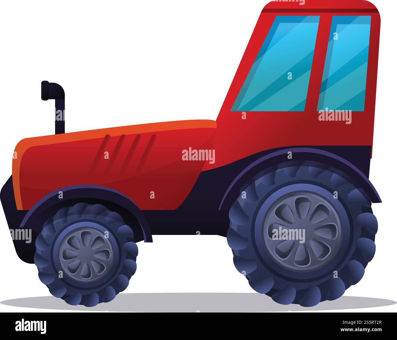 Red farm tractor icon. Cartoon of red farm tractor vector icon for web ...