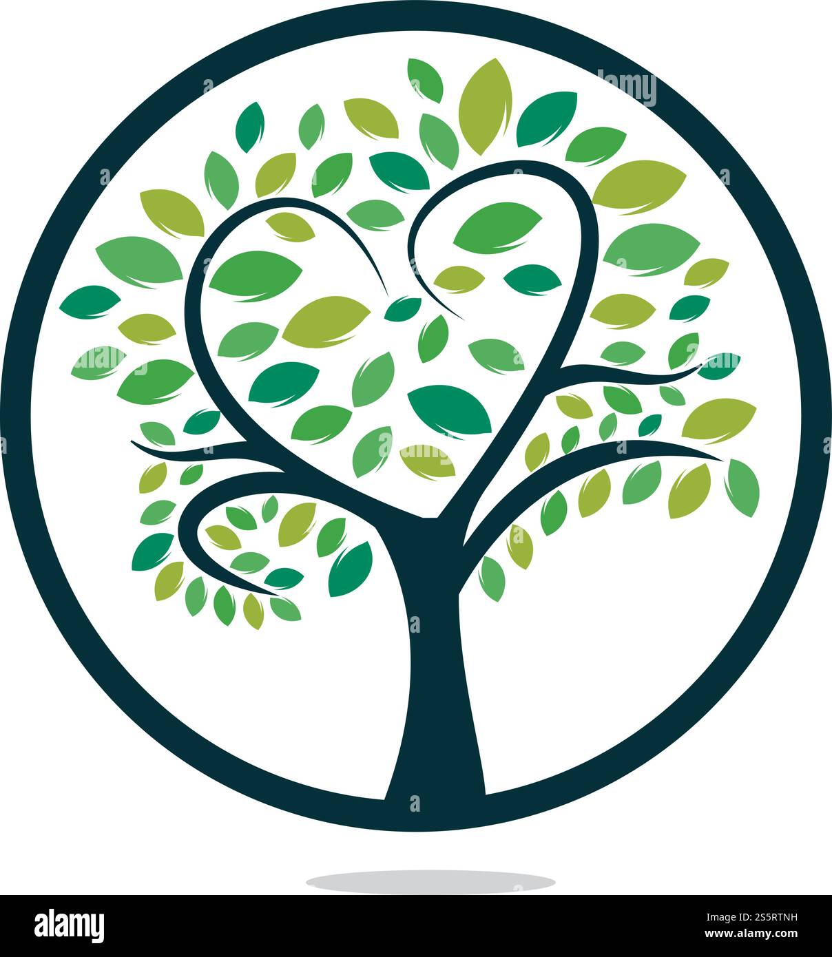 Abstract heart tree vector logo design. Ecological icon tree vector design template Stock Vector ...