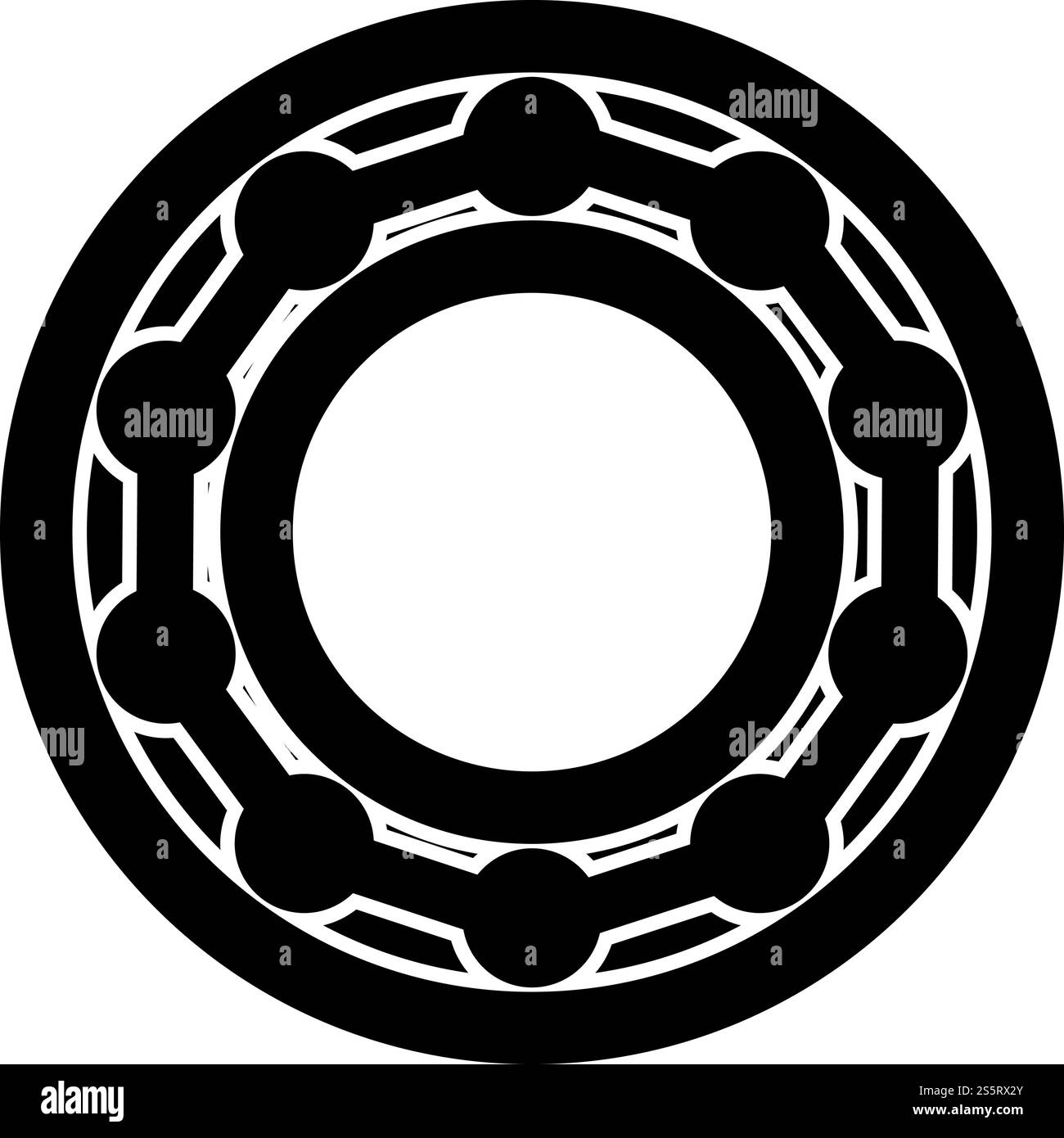 Bearing with ball in side view icon black color vector illustration ...