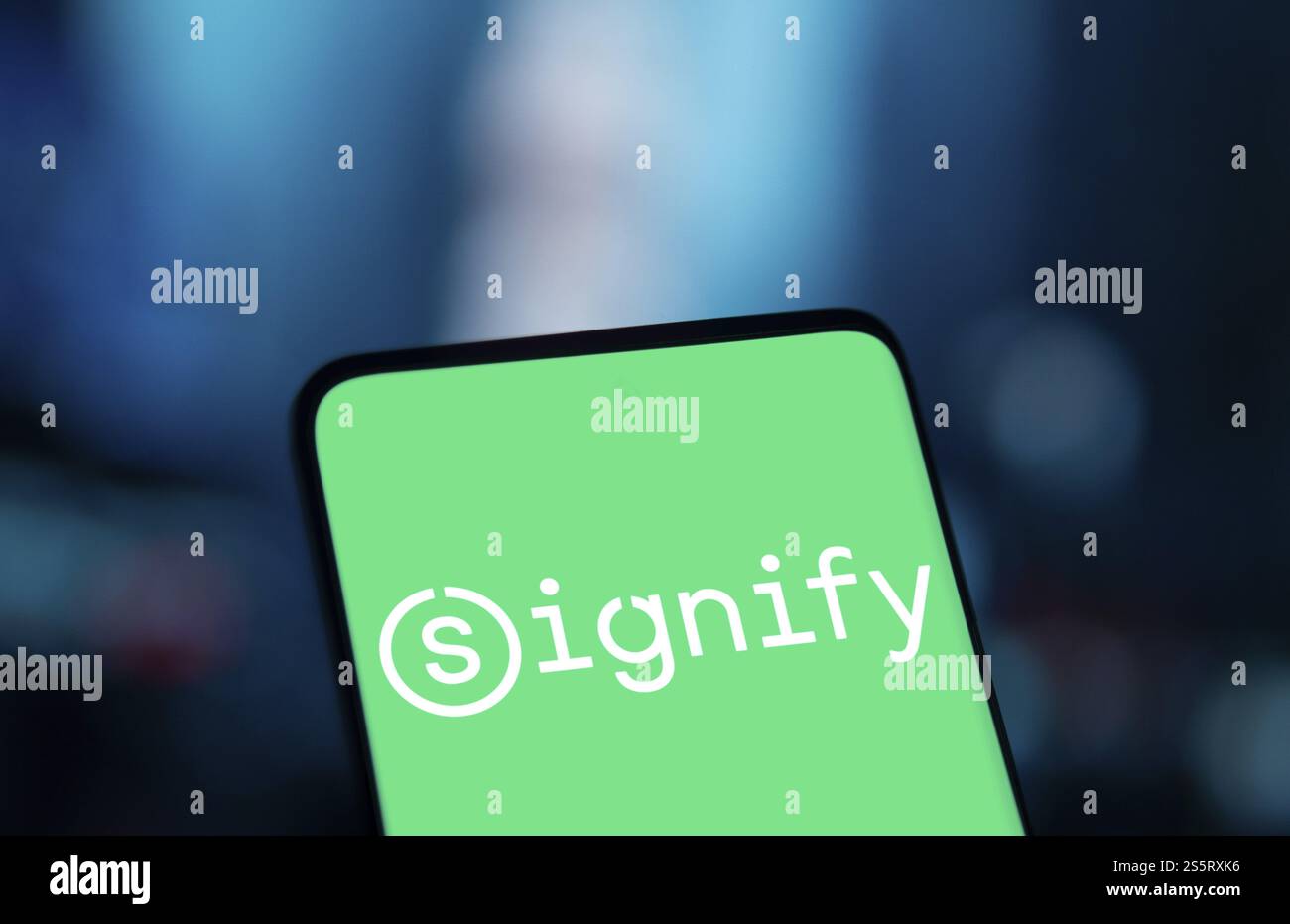 Signify logo is displayed on smartphone. Signify N.V. is a Dutch ...