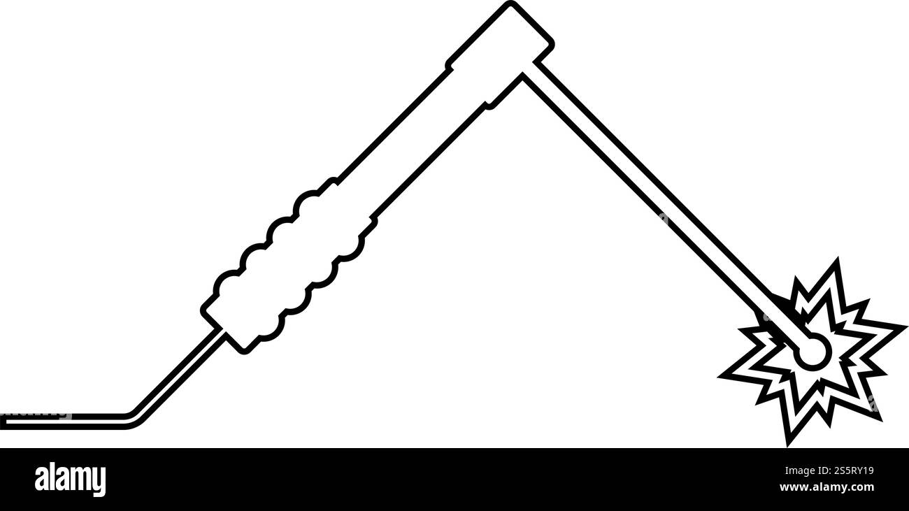 Welding process Spark from electrode with torch Work and tools concept ...