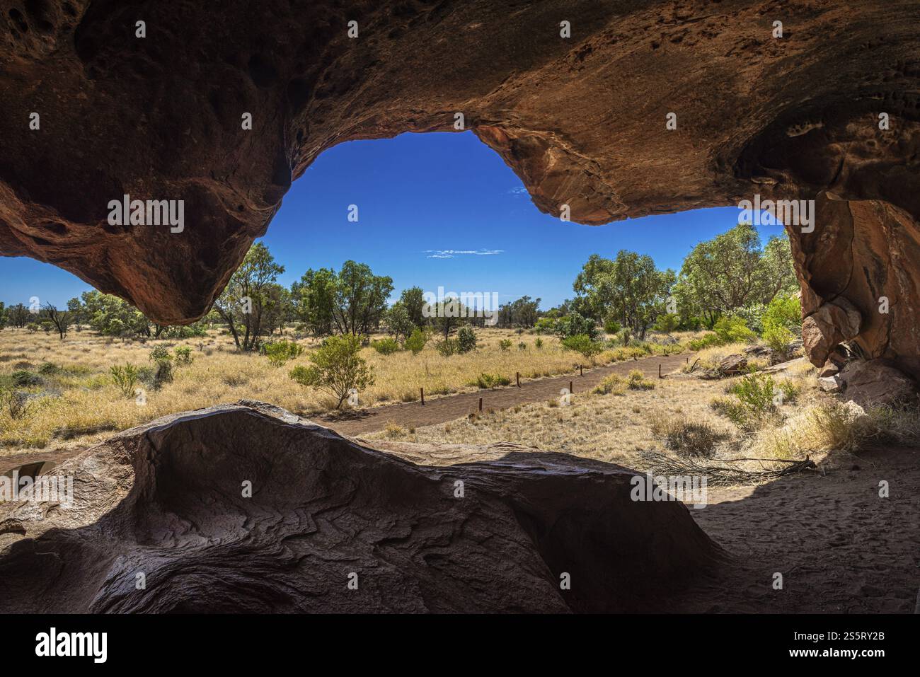 Uluru, formerly Ayers Rock, cave at Mala Walk, Uluru-Kata Tjuta ...