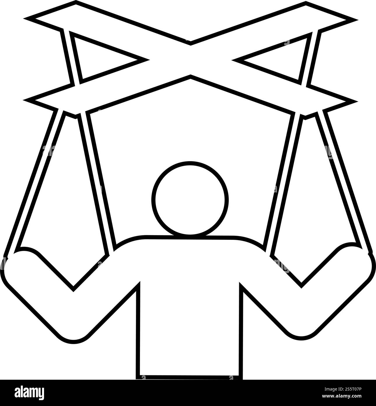 Human manipulation concept Puppet stick man manipulating on string ...