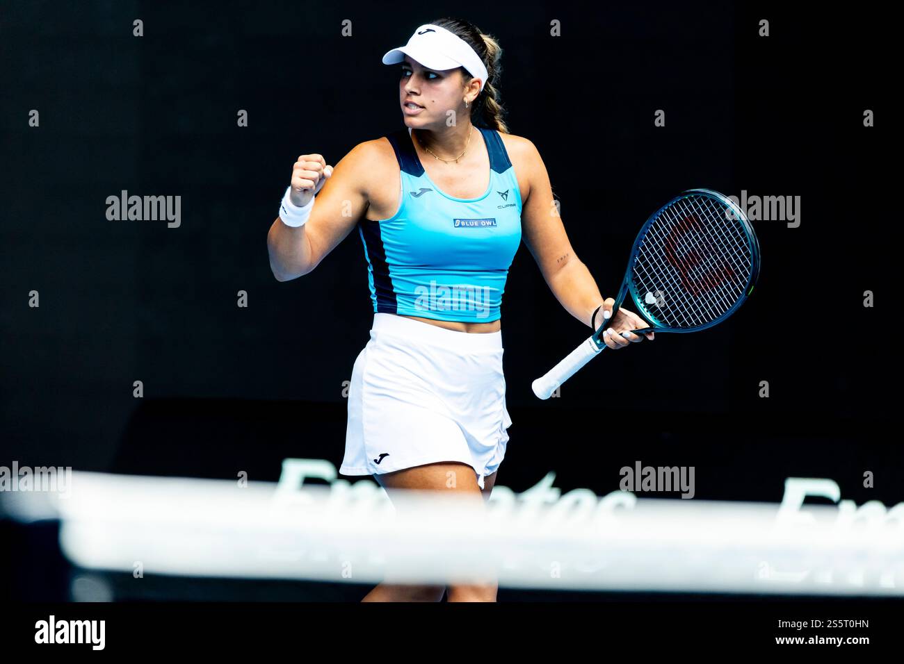 MELBOURNE, VIC - JANUARY 15: Jessica Bouzas Maneiro of Spain celebrates ...