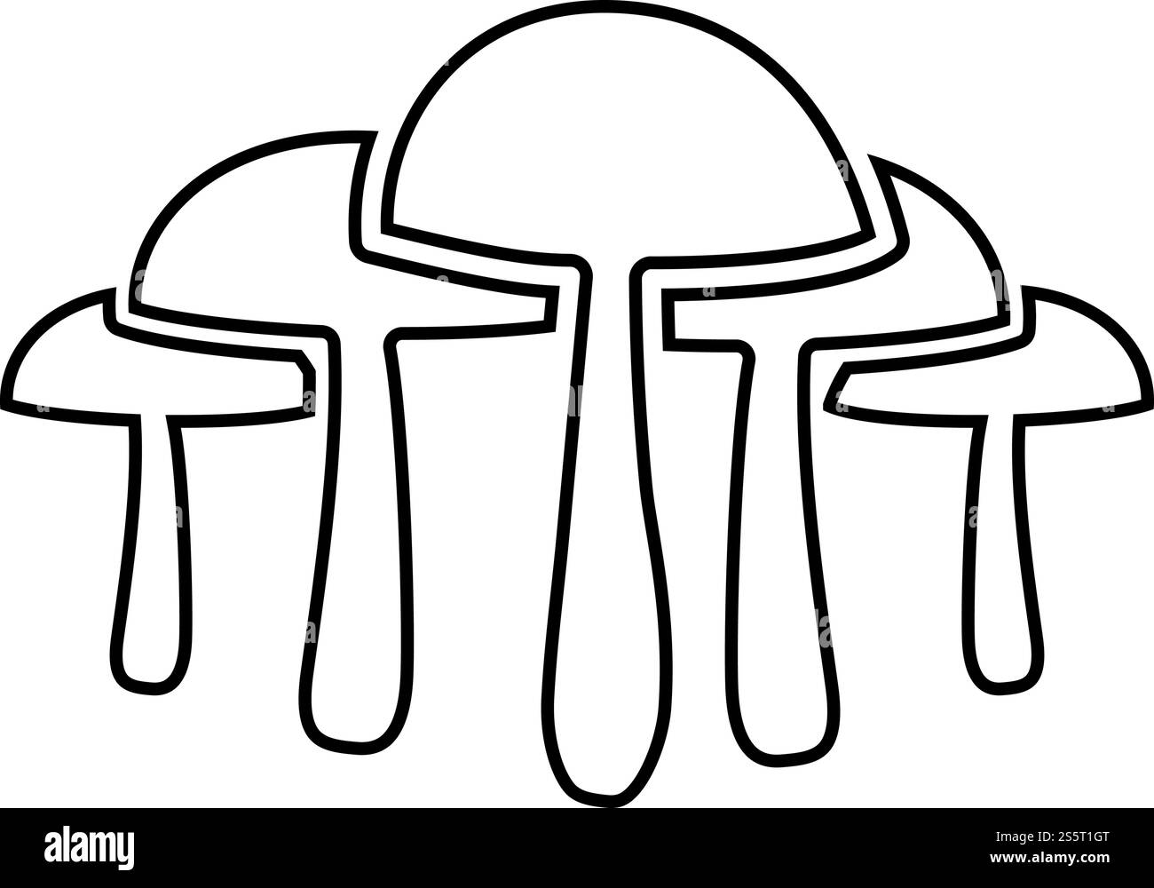 Mushrooms icon outline black color vector illustration flat style ...