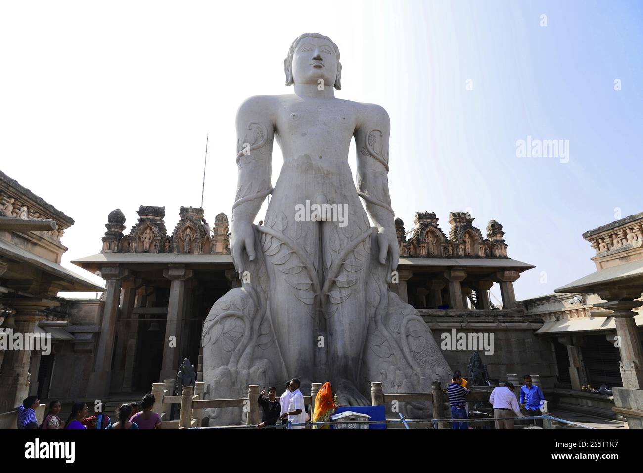 Gomateshwara statue, Jaina ascetic, Jain temple on Vindyagiri Hill ...