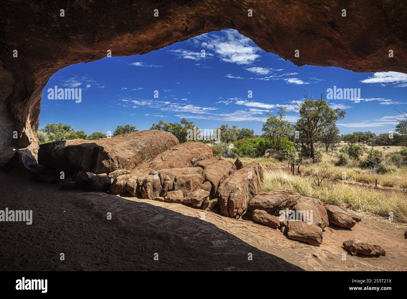 Uluru, formerly Ayers Rock, cave at Mala Walk, Uluru-Kata Tjuta ...