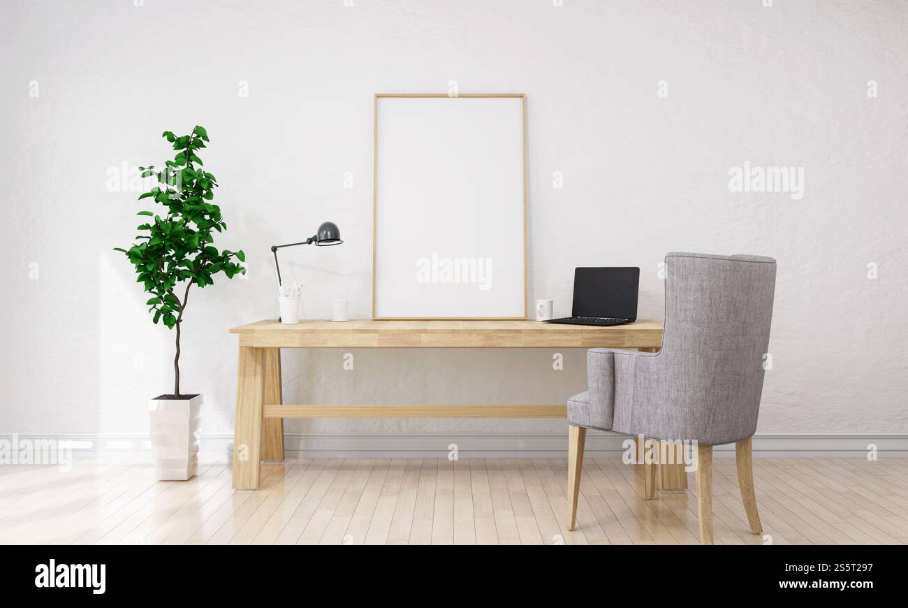 The working room consists of a workbench and a picture frame on the ...