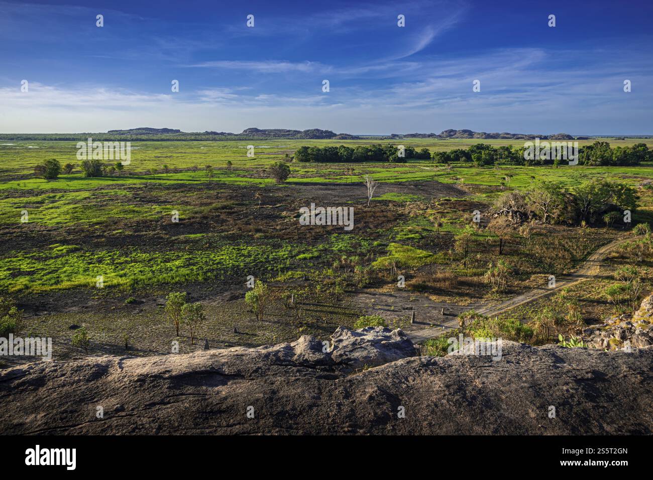 View of the Nadab Floodplains from Nadab Lookout, Ubirr, Kakadu National Park, East Alligator ...