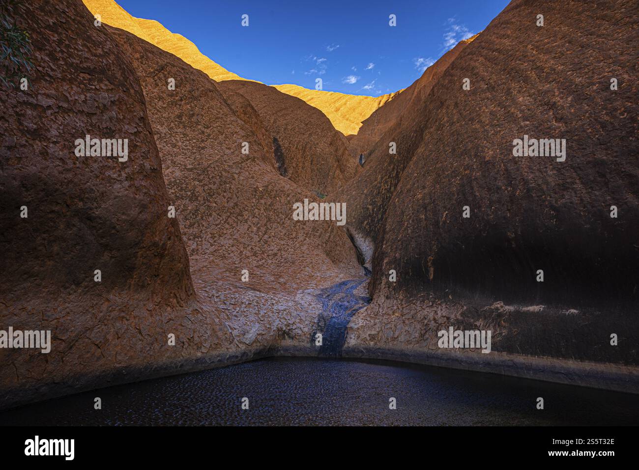 Uluru, formerly Ayers Rock, partial view, Mutitjulu waterhole, Uluru ...
