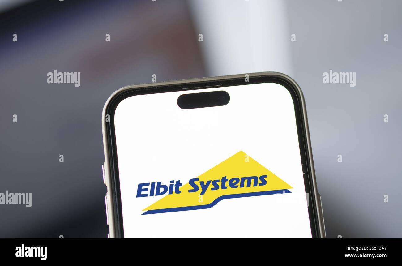 Elbit systems logo is displayed on smartphone. Elbit Systems Ltd is an ...