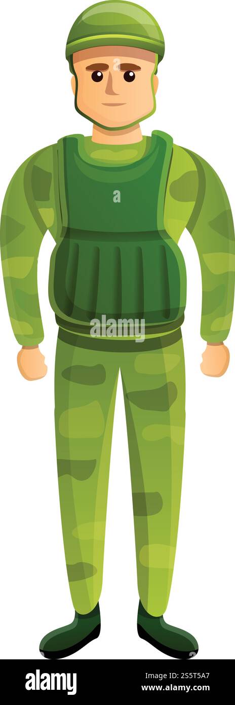 Soldier bulletproof icon. Cartoon of soldier bulletproof vector icon ...