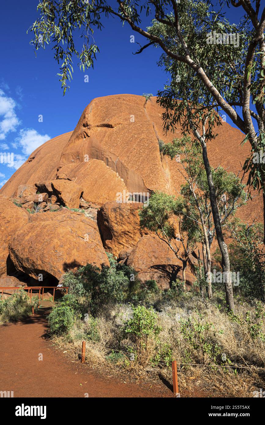 Uluru, formerly Ayers Rock, partial view, Uluru-Kata Tjuta National ...
