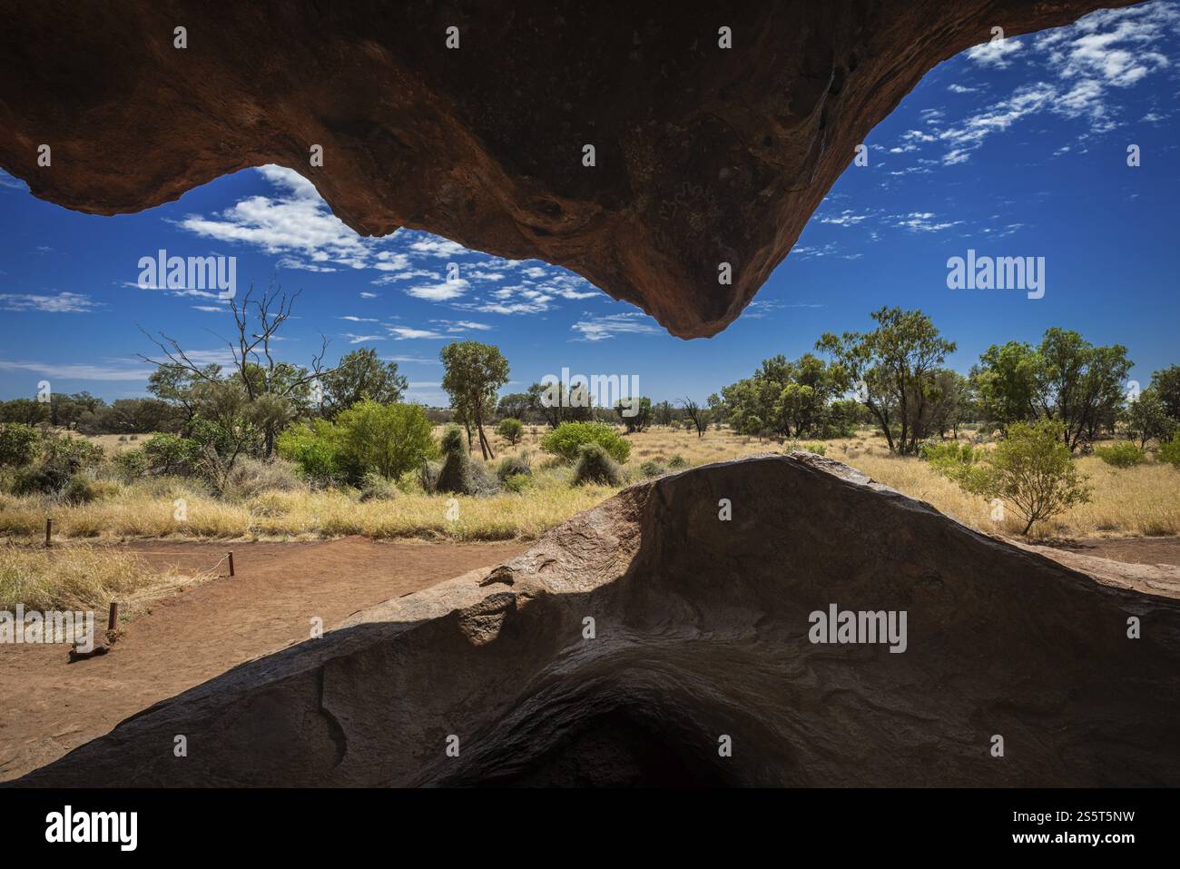 Uluru, formerly Ayers Rock, cave at Mala Walk, Uluru-Kata Tjuta ...