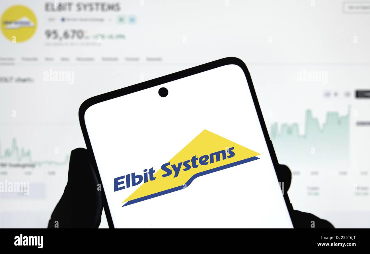 Elbit systems logo is displayed on smartphone. Elbit Systems Ltd is an ...