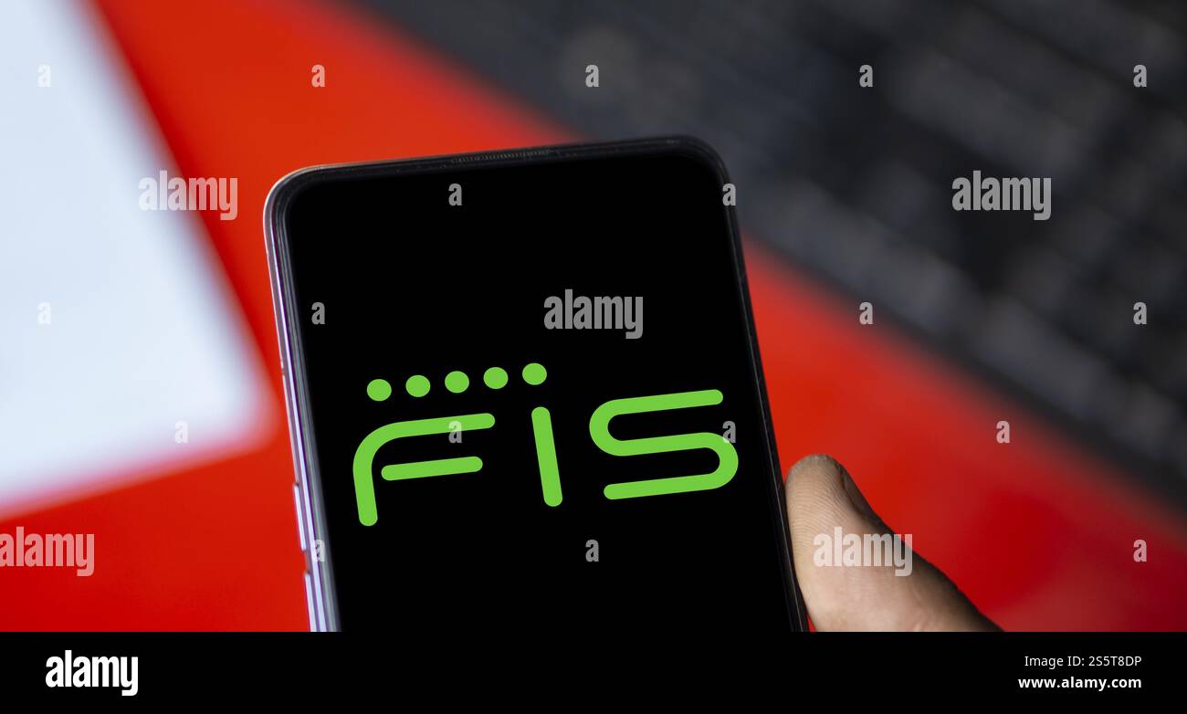 fis logo is displayed on smartphone. Fidelity National Information ...