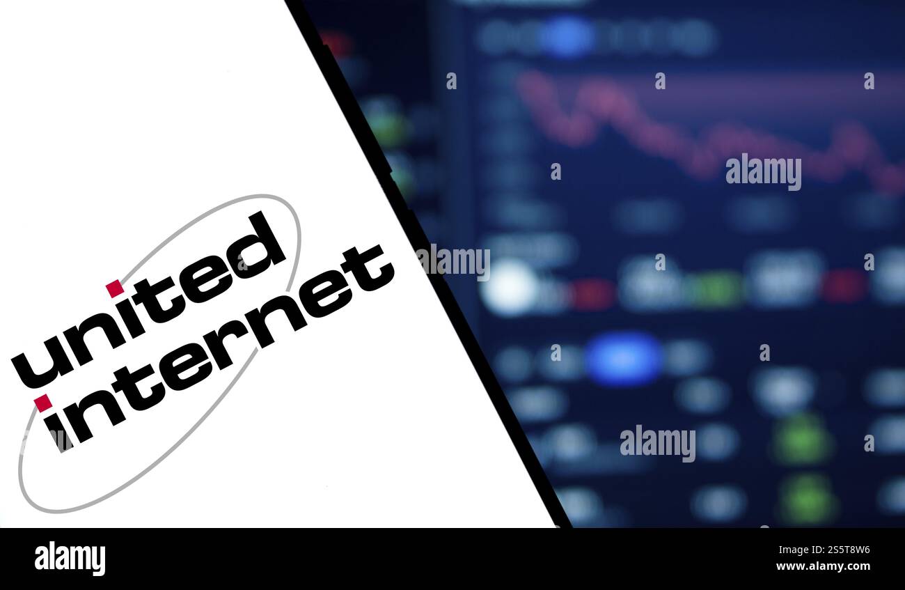 united internet logo is displayed on smartphone. United Internet AG is ...