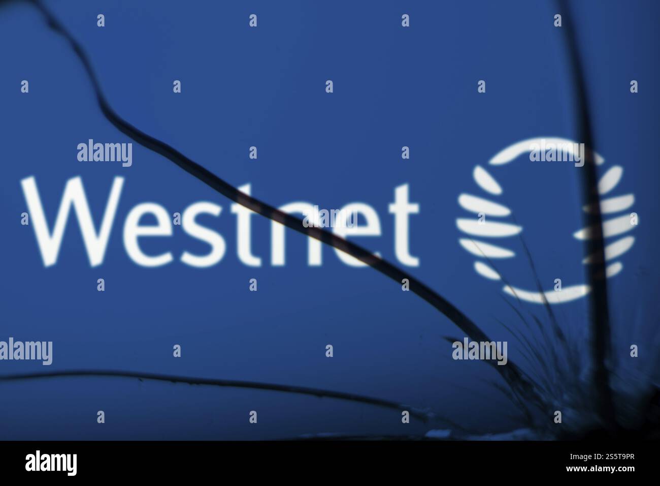 Westnet logo is visible on the broken glass. Westnet is a Perth-based ...