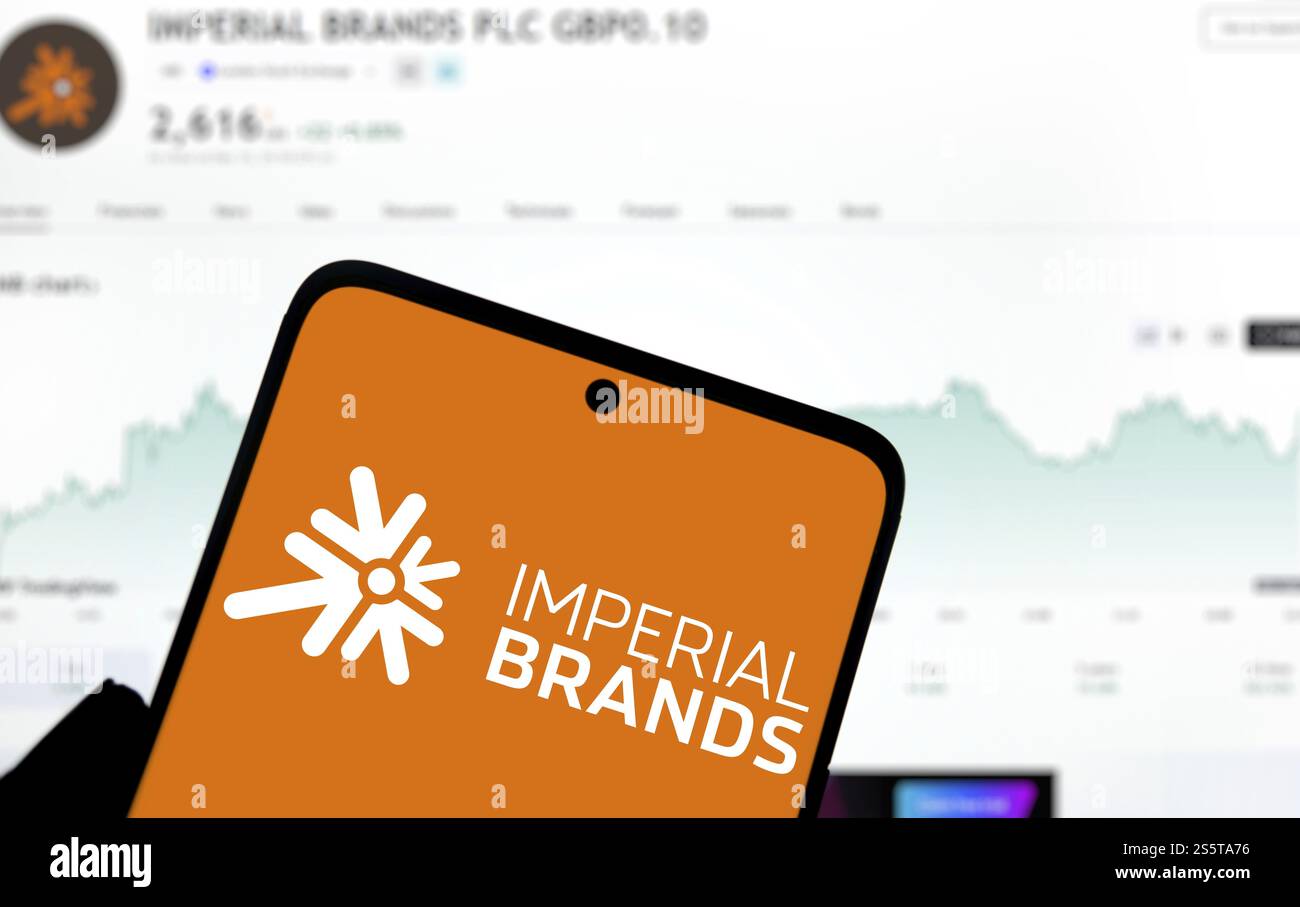 imperial brands logo is displayed on smartphone. Imperial Brands plc is a British multinational ...