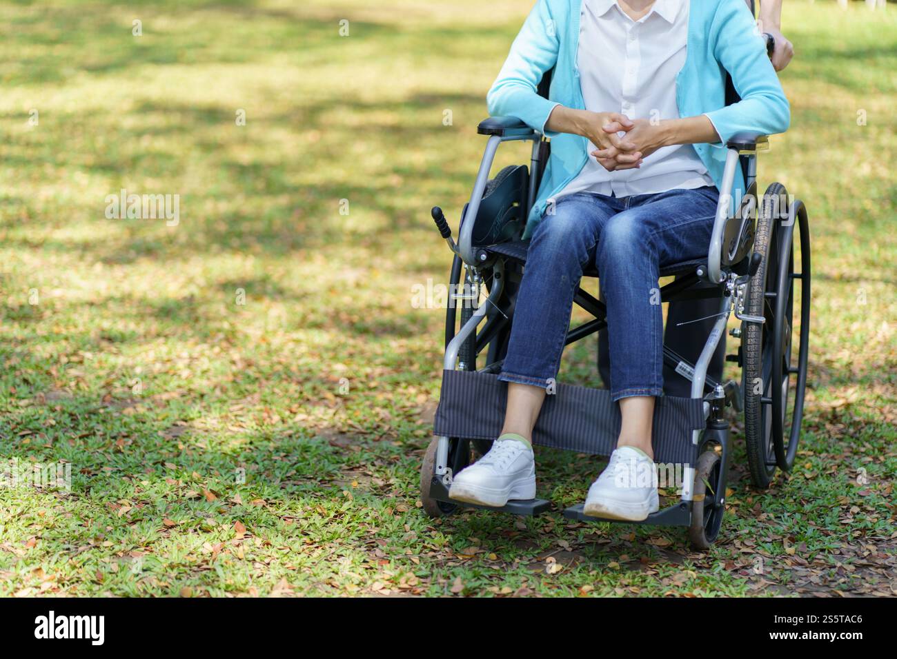 Depressed sad asian woman in wheelchair lonely disabled adult Stock ...