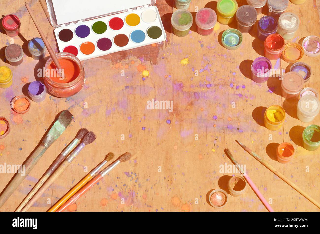 Still life, showing an interest in watercolor painting and art. A lot ...