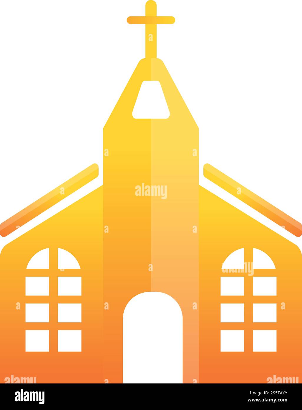 Orange church icon. Cartoon of orange church vector icon for web design ...