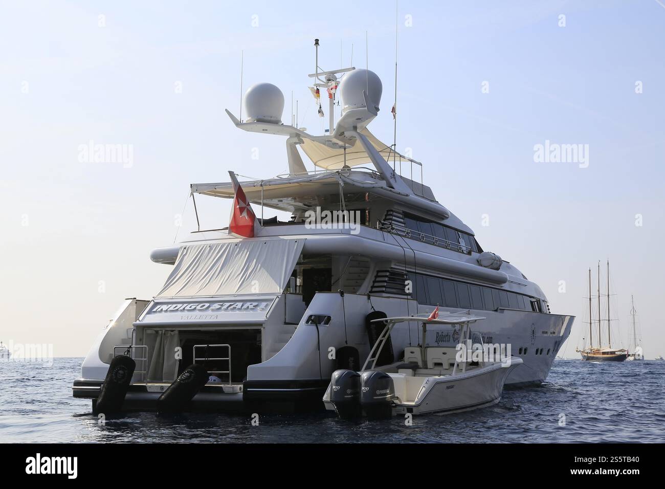 38 metre long superyacht Indigo Star owned by Robert Geiss from the RTL ...