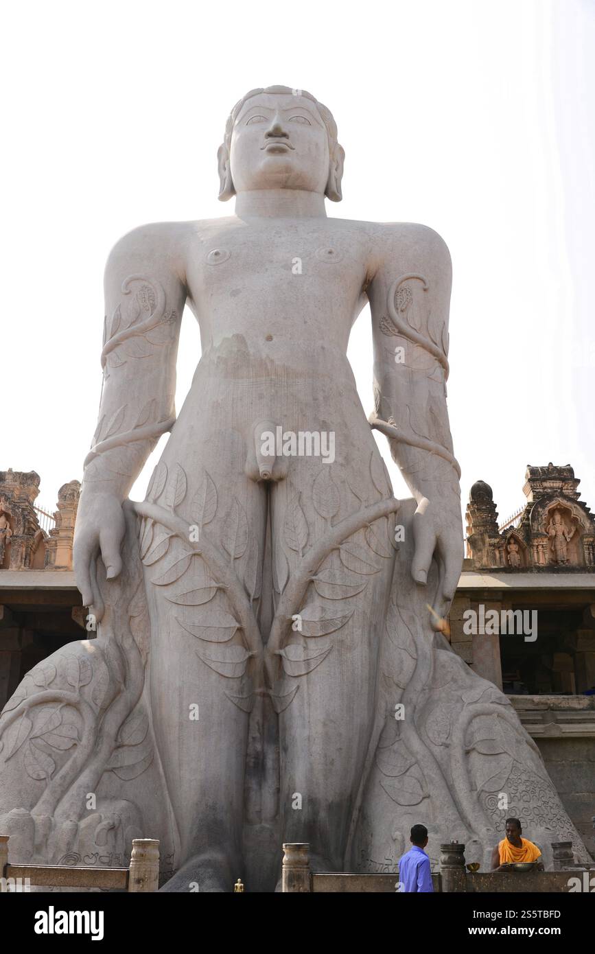 Gomateshwara statue, Jaina-Asket, Jain temple on Vindyagiri Hill ...