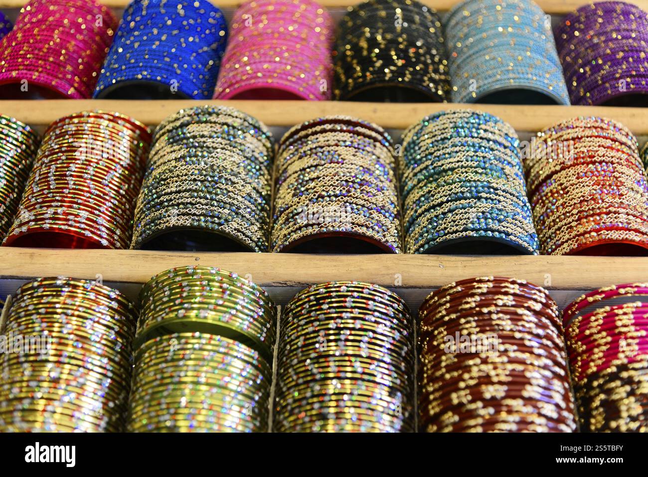 Mysore, Karnataka, South India, India, Varied colourful bangles in ...
