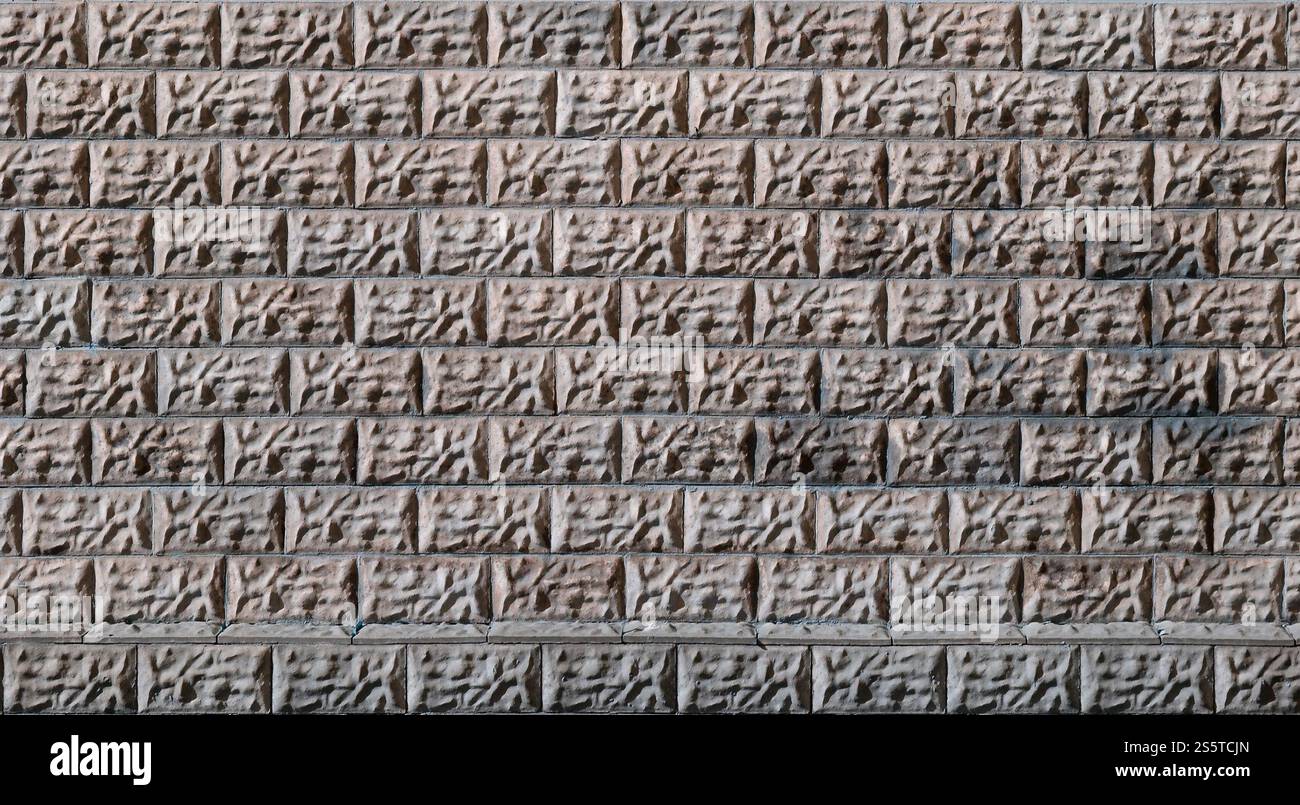 Weathered stained old block wall background. Texture of an old wall of ...