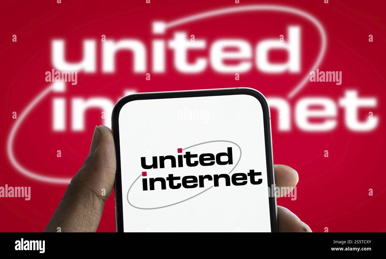 united internet logo is displayed on smartphone. United Internet AG is ...