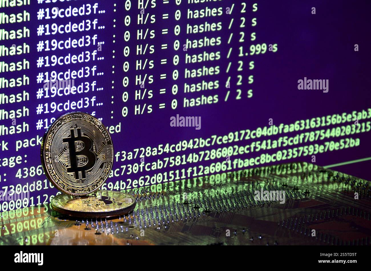 The Digital Process Of Cryptocurrency Mining By Using The Gpus Bitcoins And Video Card On A