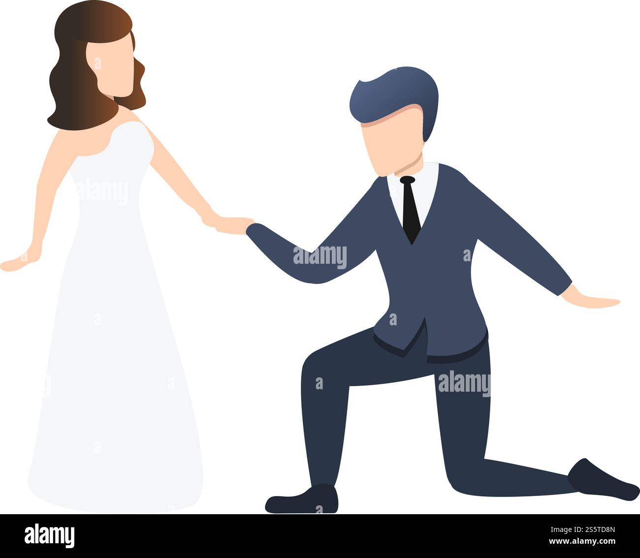 Husband take bride hand icon. Cartoon of husband take bride hand vector ...