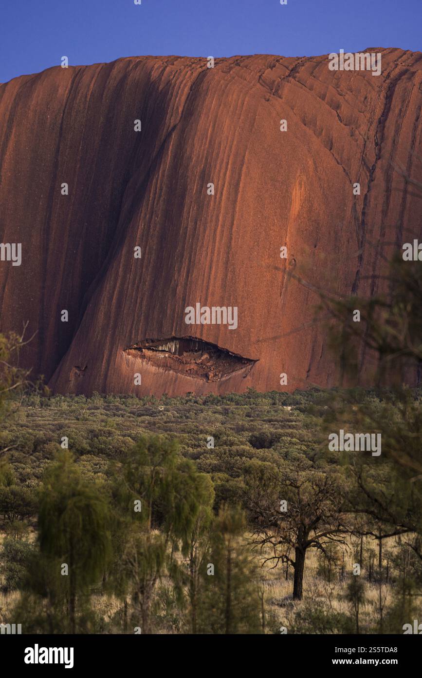 Uluru, formerly Ayers Rock, partial view, Uluru-Kata Tjuta National ...