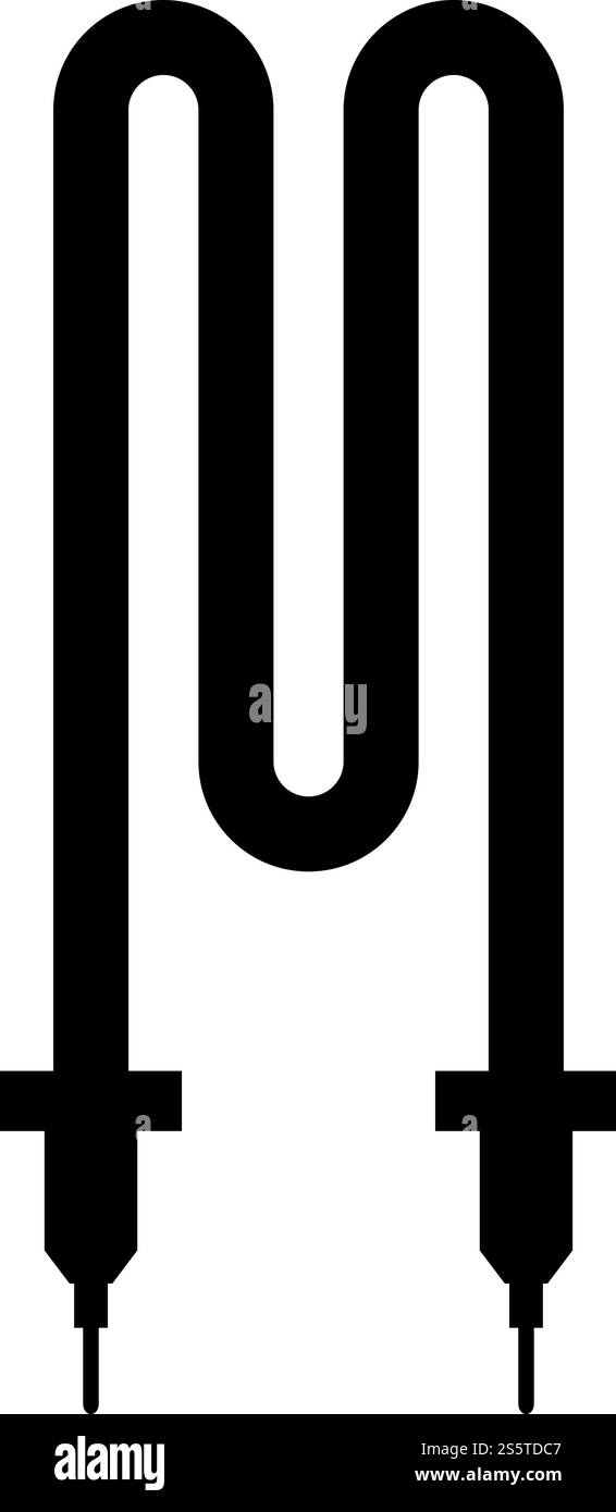 Thermal electric heating element icon black color vector illustration ...