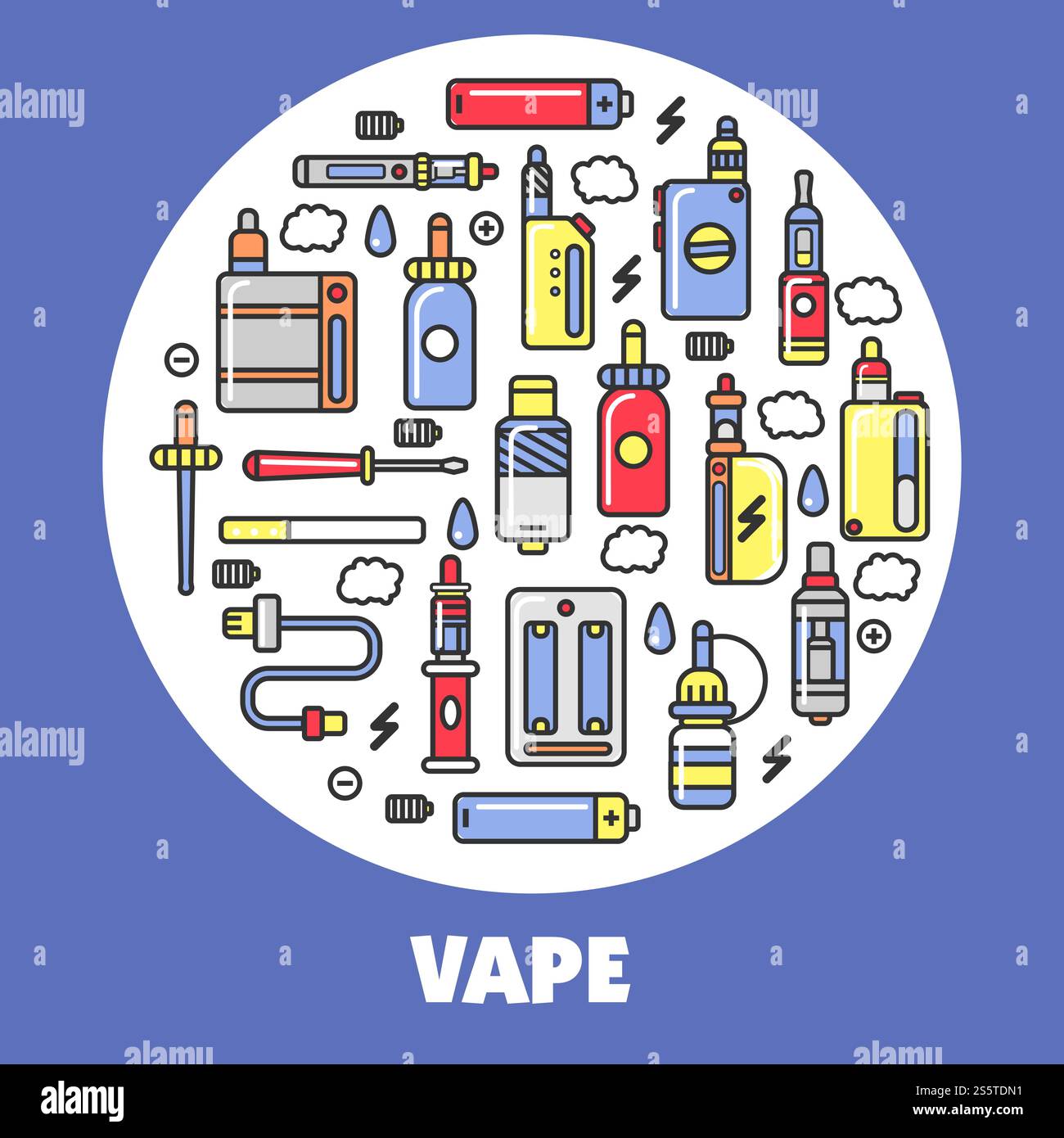 Vape products promotional poster with modern devices for smoking that ...