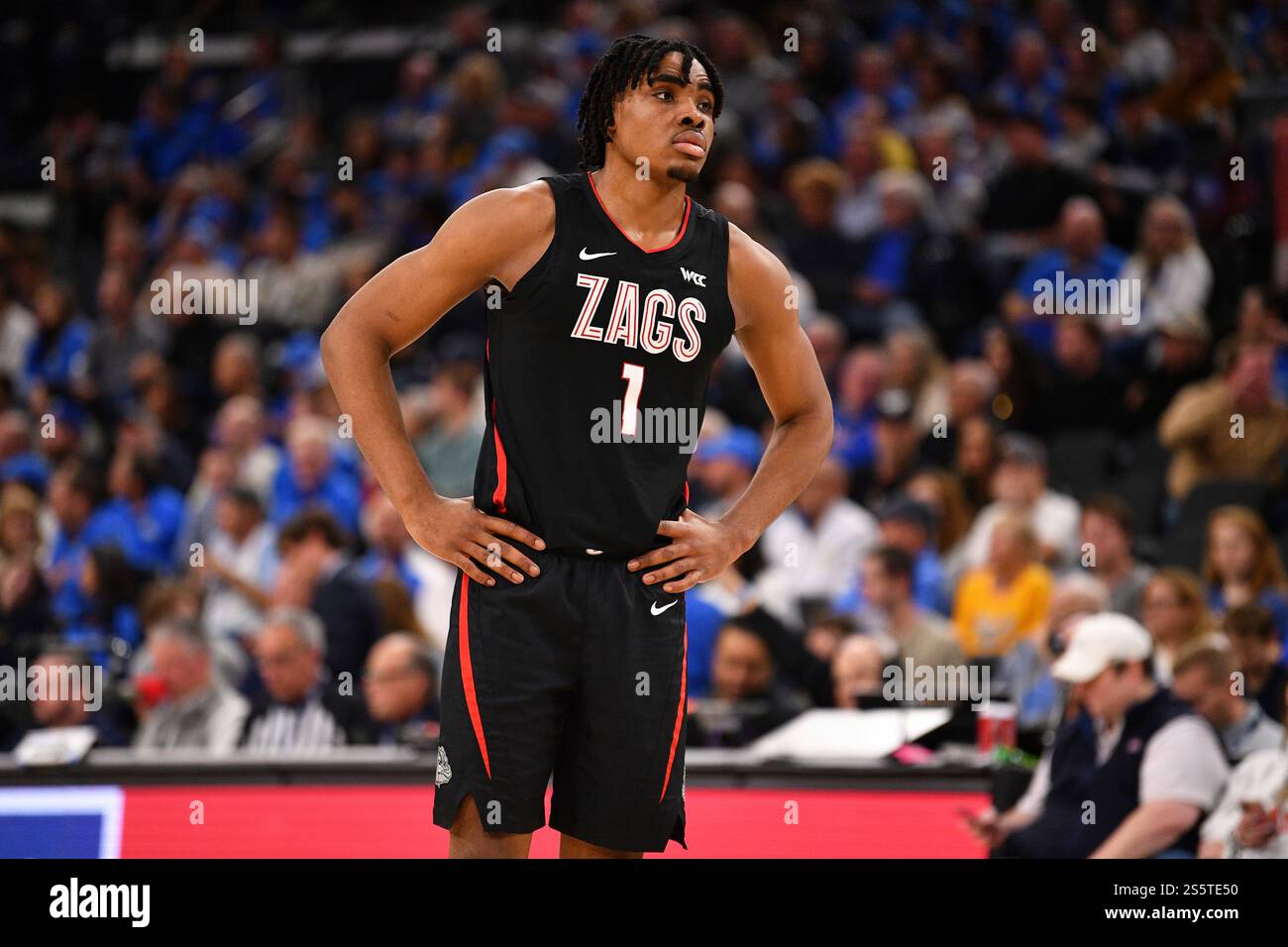 INGLEWOOD, CA - DECEMBER 28: Gonzaga Bulldogs guard Michael Ajayi (1 ...