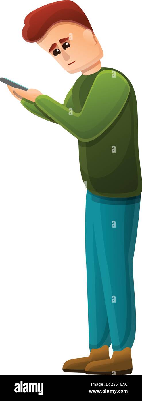 Smartphone addiction icon. Cartoon of smartphone addiction vector icon ...