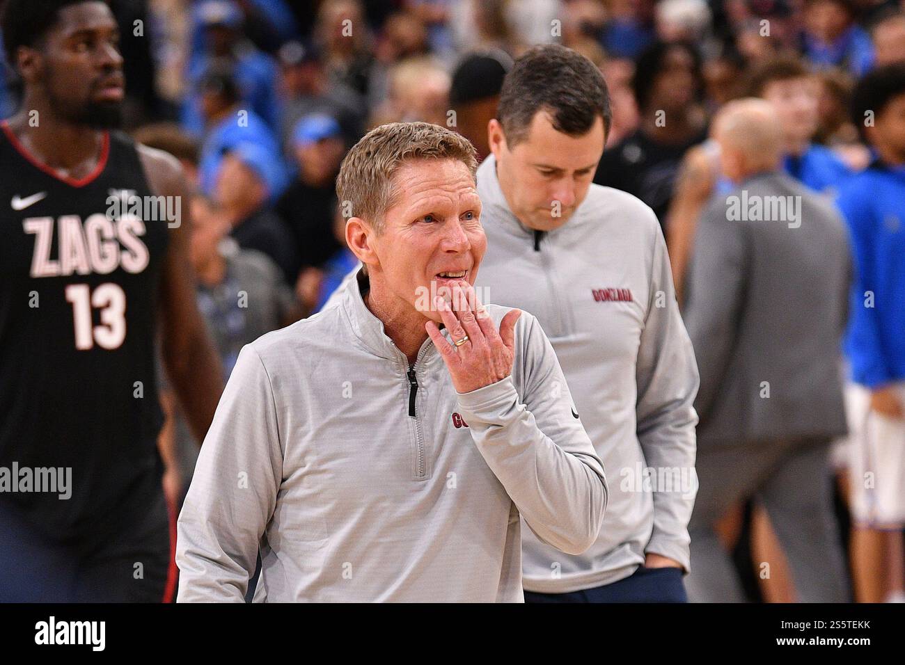 INGLEWOOD, CA - DECEMBER 28: Gonzaga Bulldogs head coach Mark Few walks ...