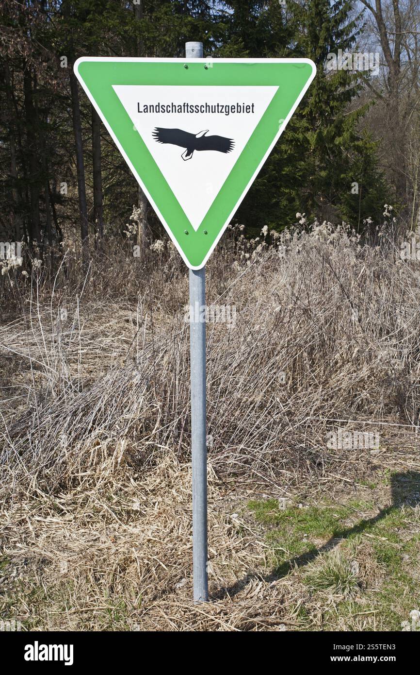 Landscape conservation area sign Stock Photo - Alamy