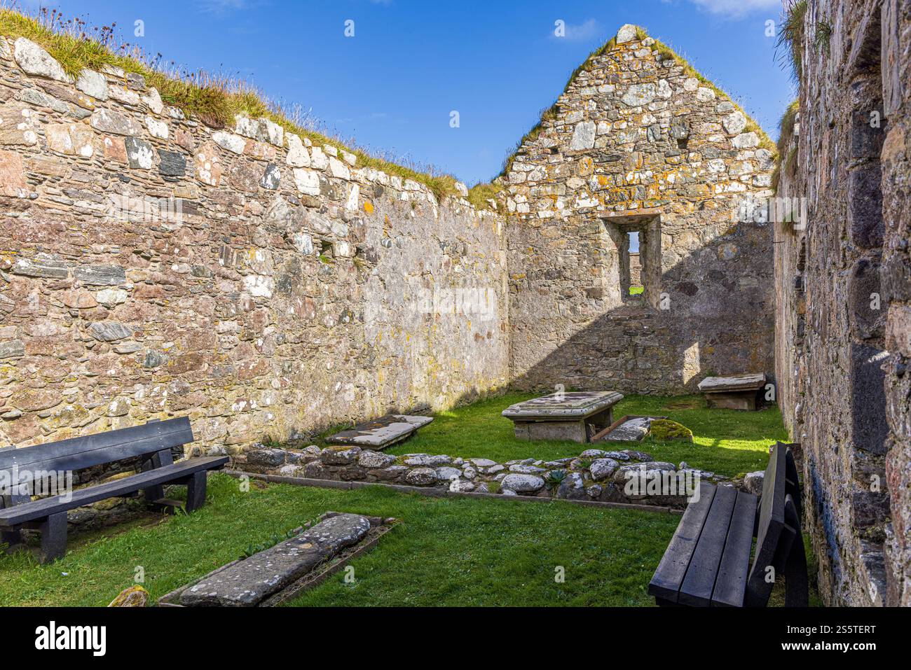 Scotland, Hebrides. Isle of Lewis, Aiginish. Saint Columba's Church ...