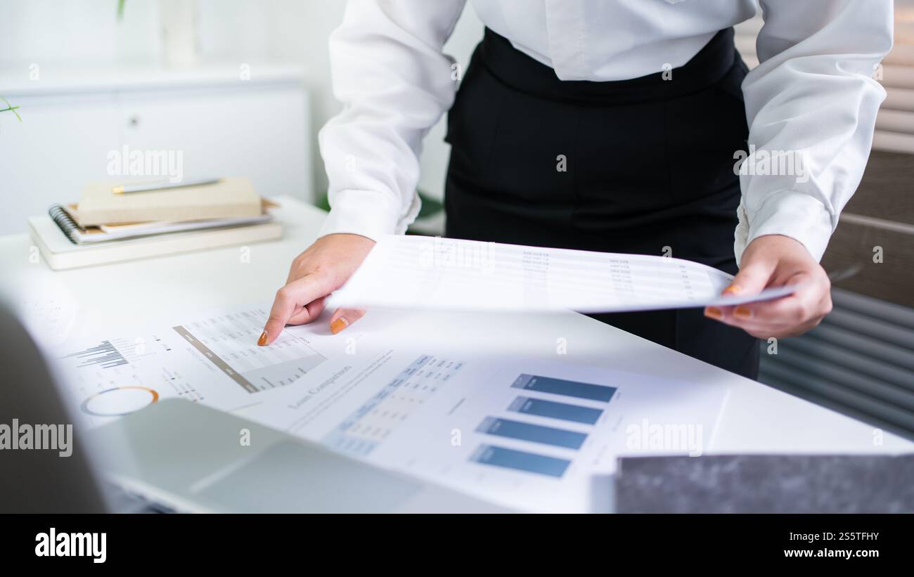 Business woman Accountant investment risk analysis. saving money for ...