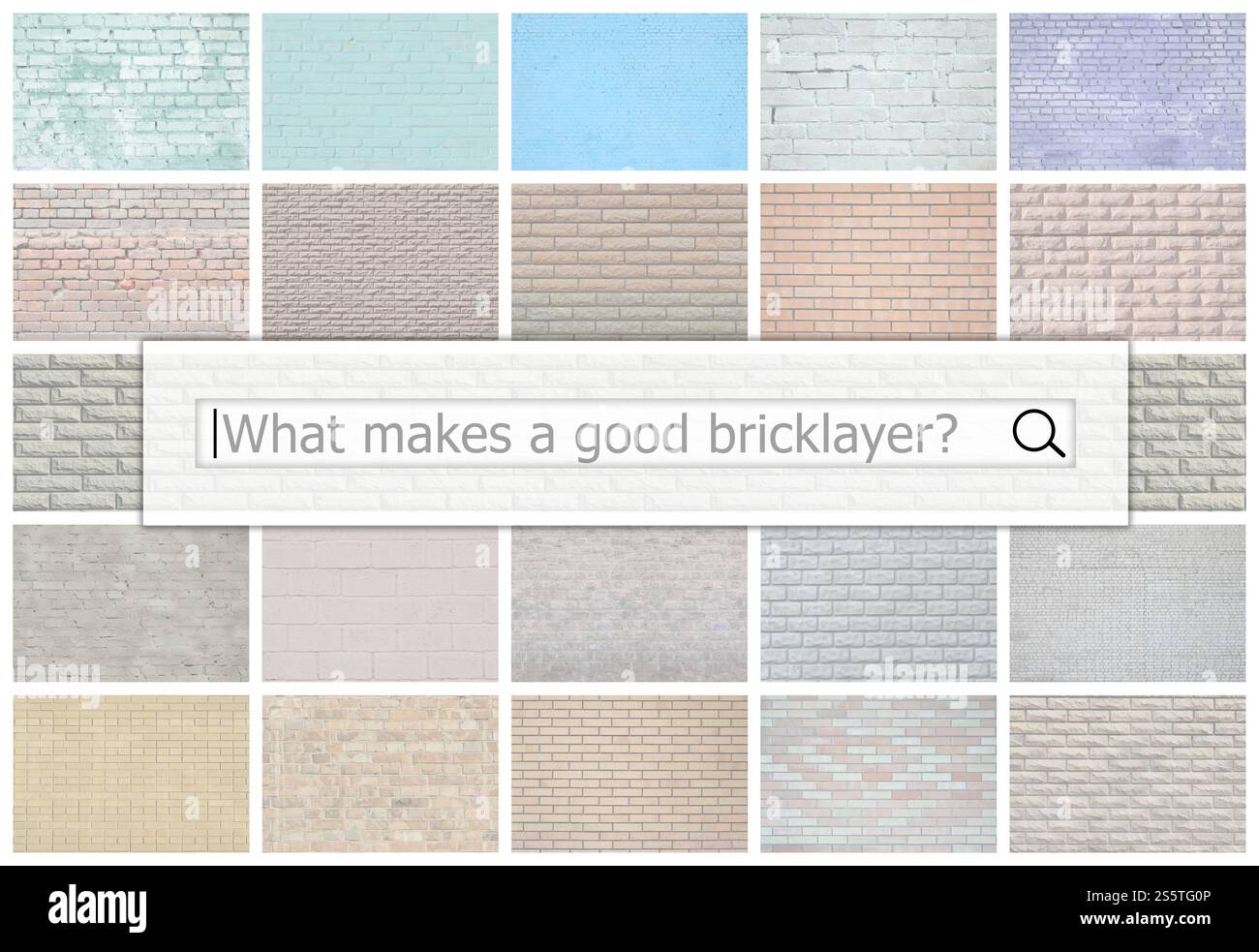 Visualization of the search bar on the background of a collage of many ...