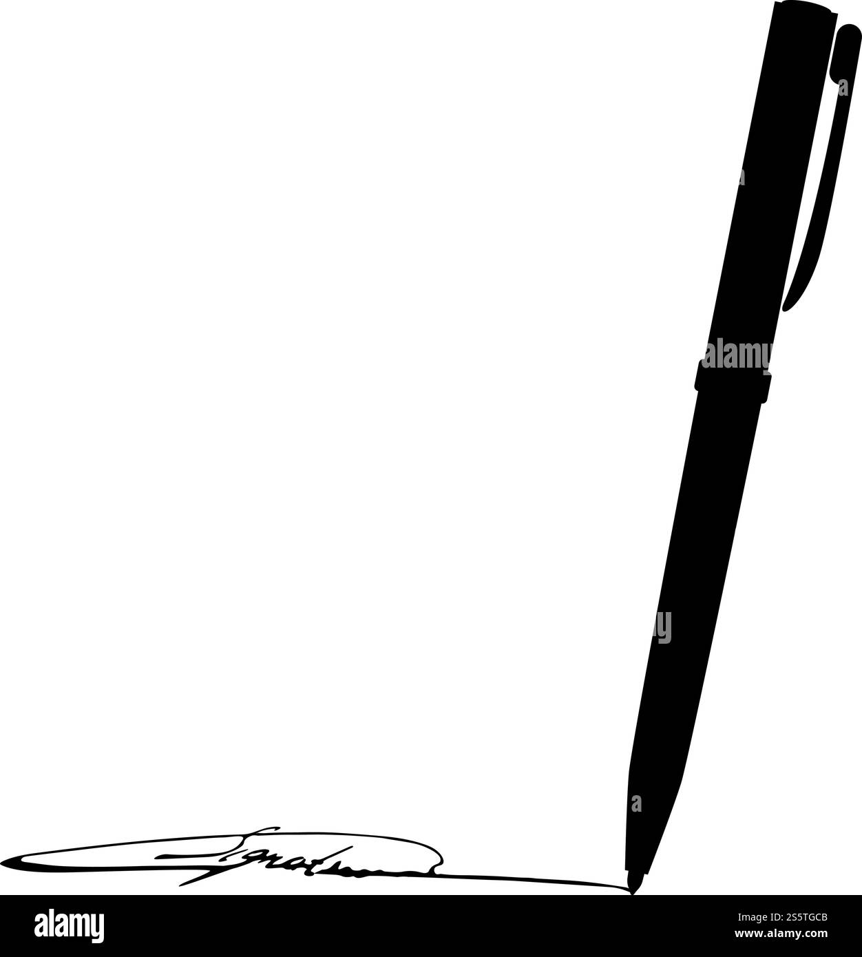 Signature using pen Ink writing concept icon black color vector ...