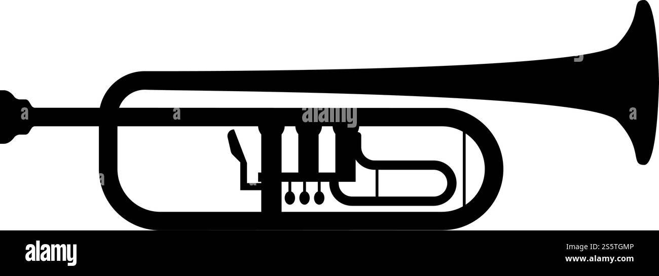 Trumpet Clarion music instrument icon black color vector illustration ...