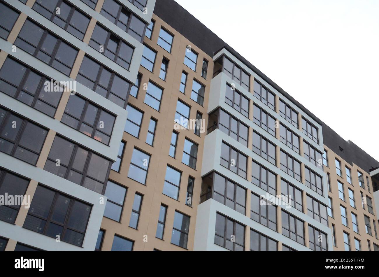 New multy storey residential building on the city street. Residential ...