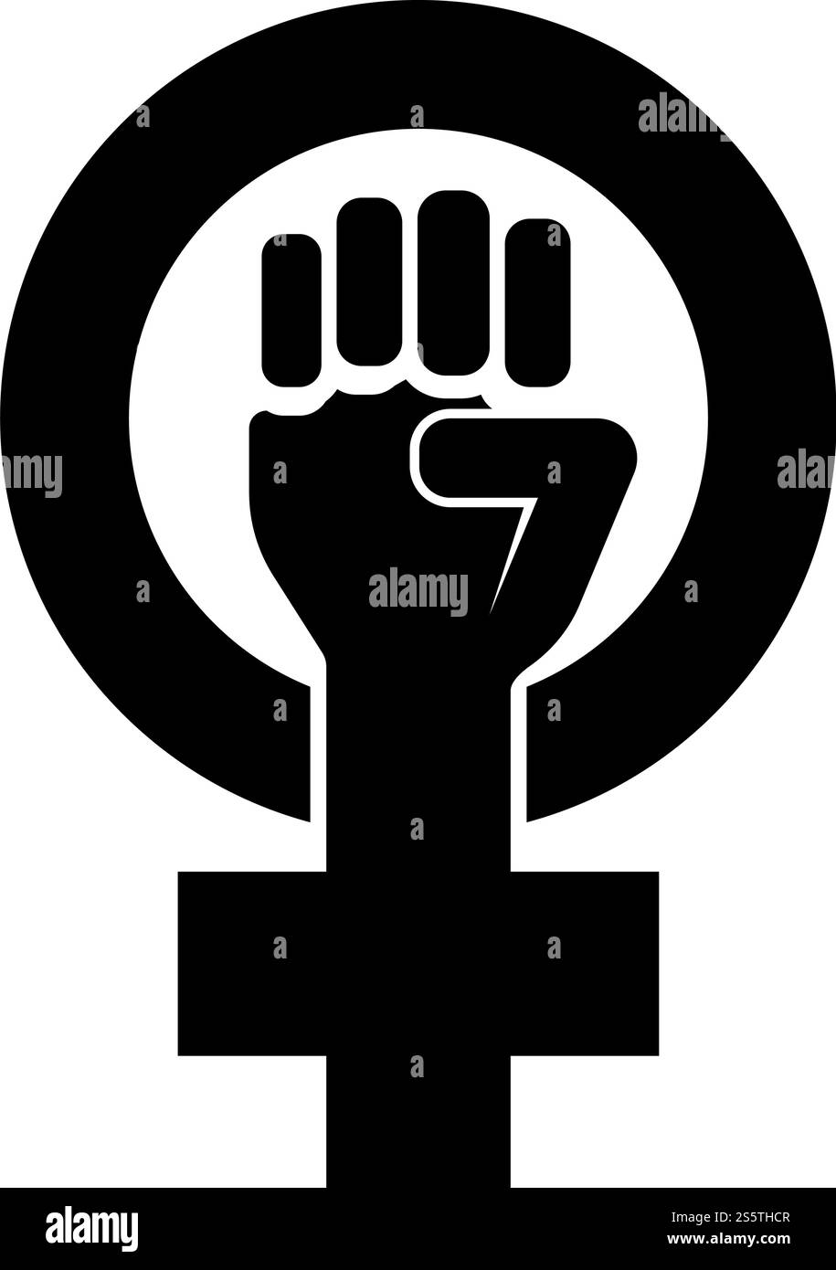 Symbol of feminism movement Gender women resist Fist hand in round and ...