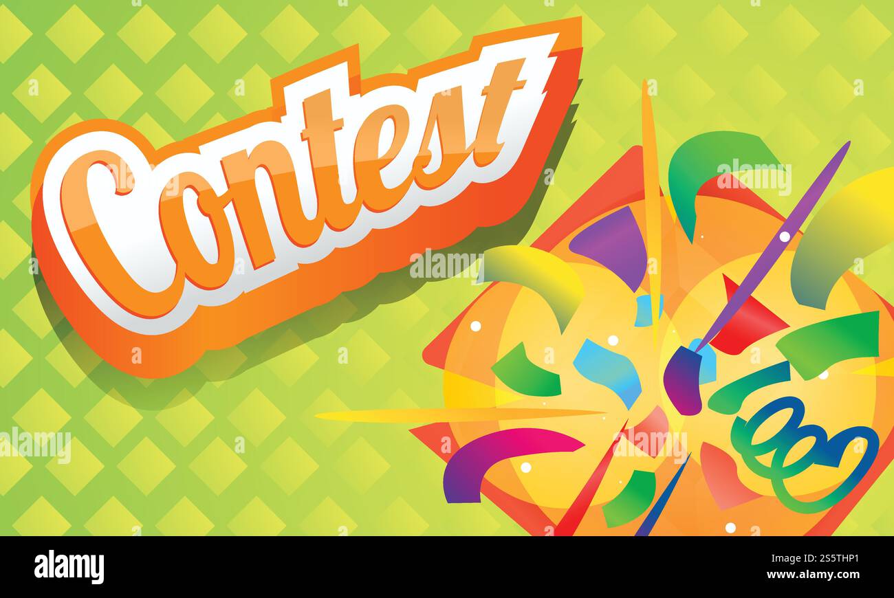 Contest concept banner. Cartoon illustration of contest vector concept ...