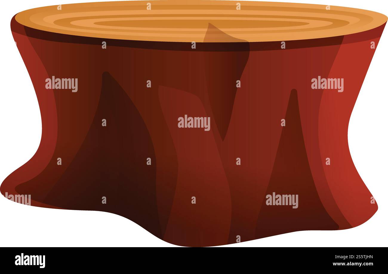 Big tree stump icon. Cartoon of big tree stump vector icon for web ...