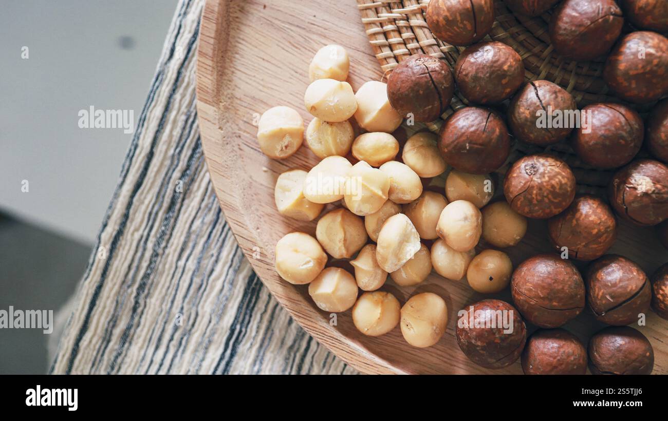 Organic Macadamia nut. macadamia nuts are cracked and baked to taste ...